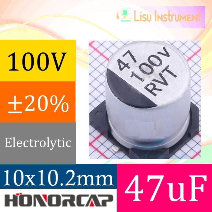 Jual 47uF 100V ±20% 10x10.2mm SMD Aluminum Electrolytic Capacitors ...
