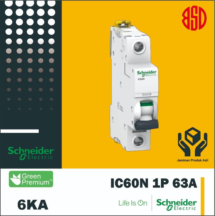 Jual Mcb Schneider iC60N Acti9 1P 63A Original SNI, 1phase 63ampere 1pole - Jakarta Barat - Bumi ...