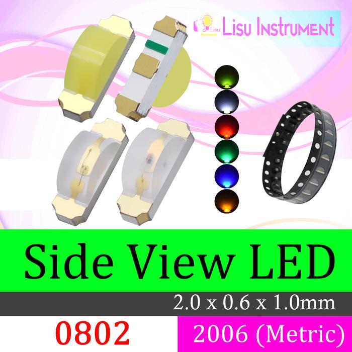 Jual 0802 (2006 Metric) Side View LED SMD 0805 Merah Biru Putih Kuning ...