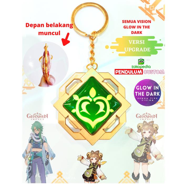 Promo Gantungan kunci Vision Genshin Impact keychain GEO Liyue metal ...