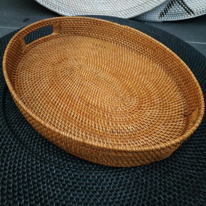 Jual Nampan Rotan Oval Tray Rattan Baki Tempat Wadah Keranjang ...