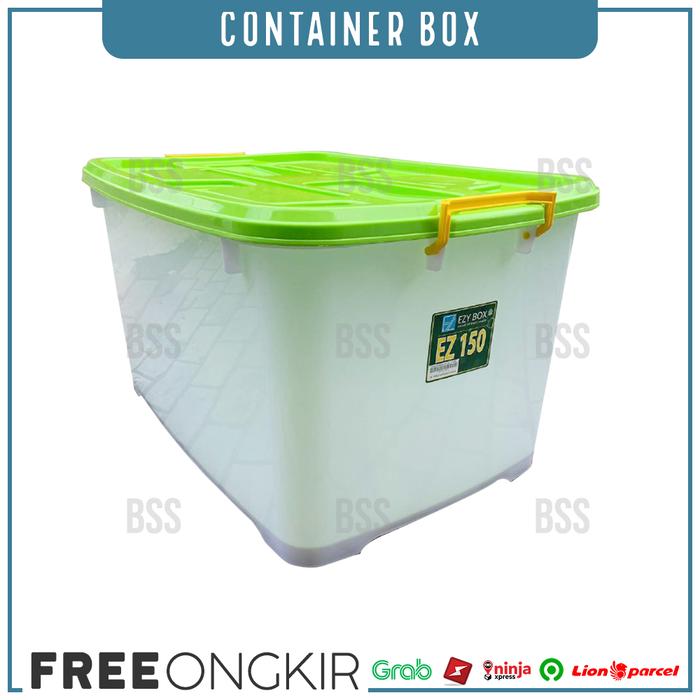 Jual CONTAINER BOX PLASTIK 150 LITER EZY KOTAK PENYIMPANAN DENGAN 8 ...