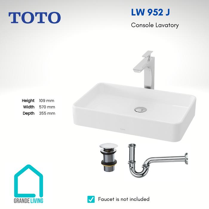 Jual TOTO Wastafel Keramik Meja LW 952 J LW952J Body dan Afur Set ...