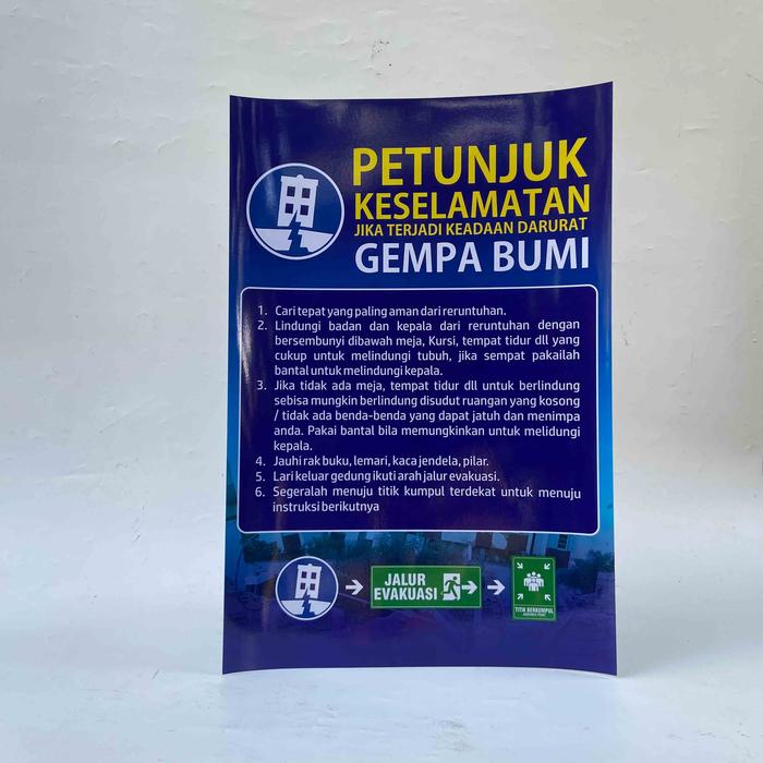 Jual Poster Keselamatan Gempa Bumi - Kab. Sleman - Syafana | Tokopedia