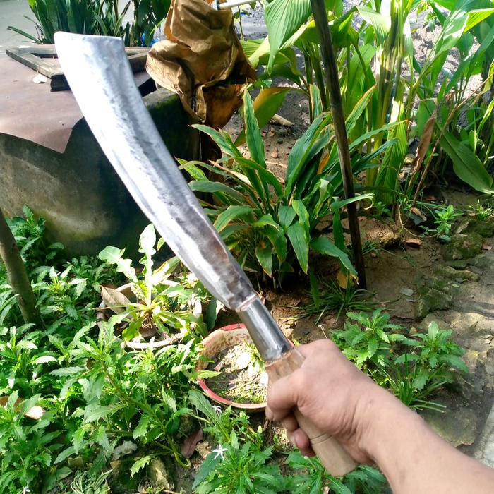 Jual bendo baja per tajam/golok parang arit sabit gagang kayu anti ...
