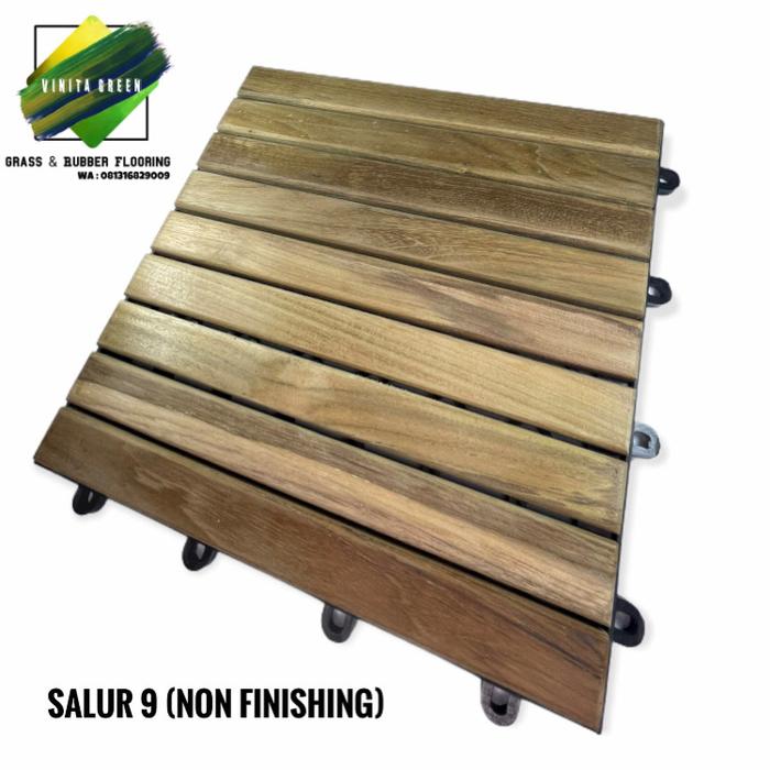 Jual Decking Tile Lantai Kayu Jati Bongkar Pasang Salur 9 Non Finishing ...