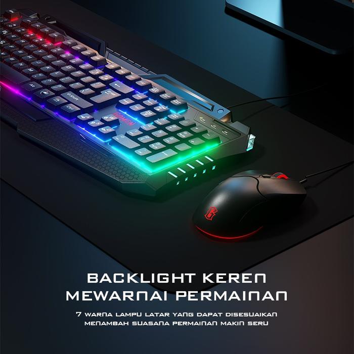 Jual Gamen Gaming Mouse Keyboard Combo Station Ii Black (rgb Backlight ...