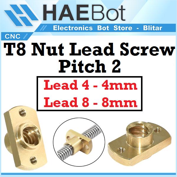 Jual [HAEBOT] T Nut TNut T8 Lead Screw Leadscrew Pitch 2 4 8 mm Trapezoidal - Kota Blitar ...
