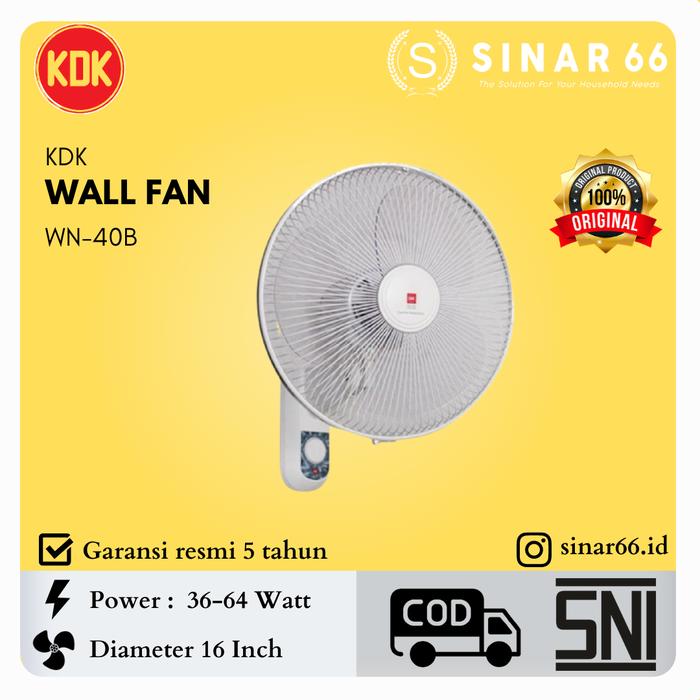 Promo KDK WALL FAN KIPAS ANGIN DINDING TEMBOK 16" WN40B WN-40B - Single ...