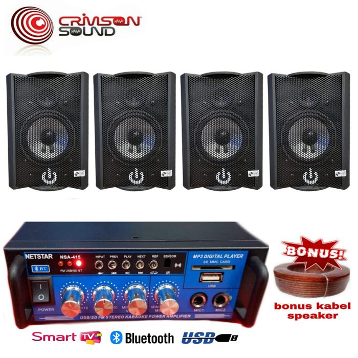Jual PAKET SOUND SYSTEM CRIMSON INDOOR UNTUK CAFE / RESTO ( 4 SPEAKER ...