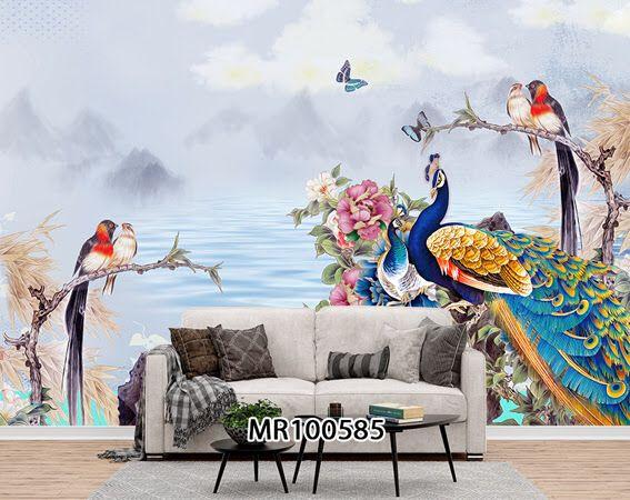 Jual WALLPAPER 3D DINDING MURAL PHOTOWALL BURUNG MERAK BUNGA CANTIK ...