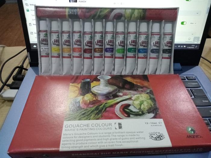 Jual CAT GOUACHE MARIES GOUACHE COLOUR SET 12 WARNA 12ML Type 7312B ...