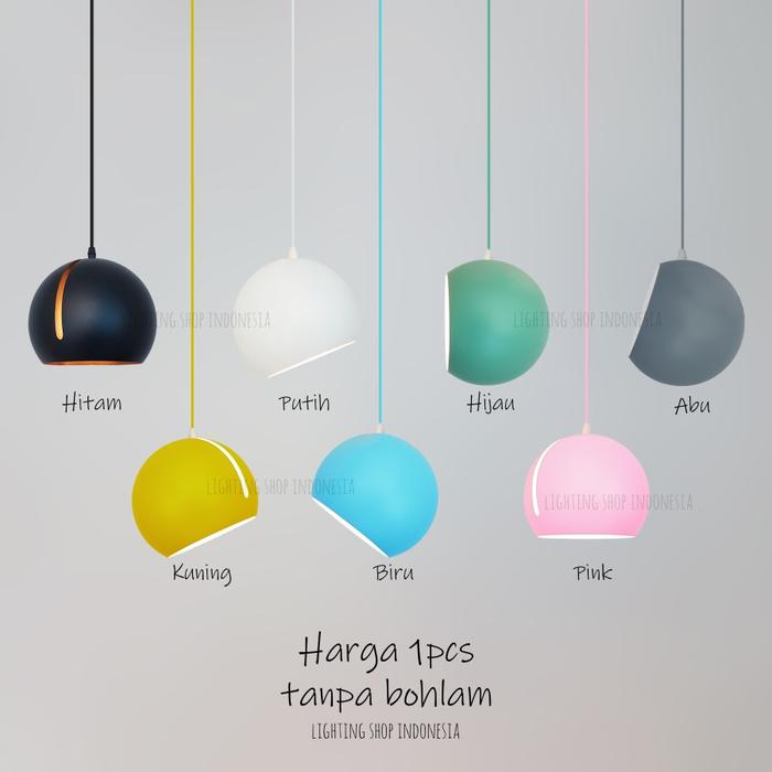Jual Lampu gantung warna warni minimalis putih hitam pink kuning biru ...