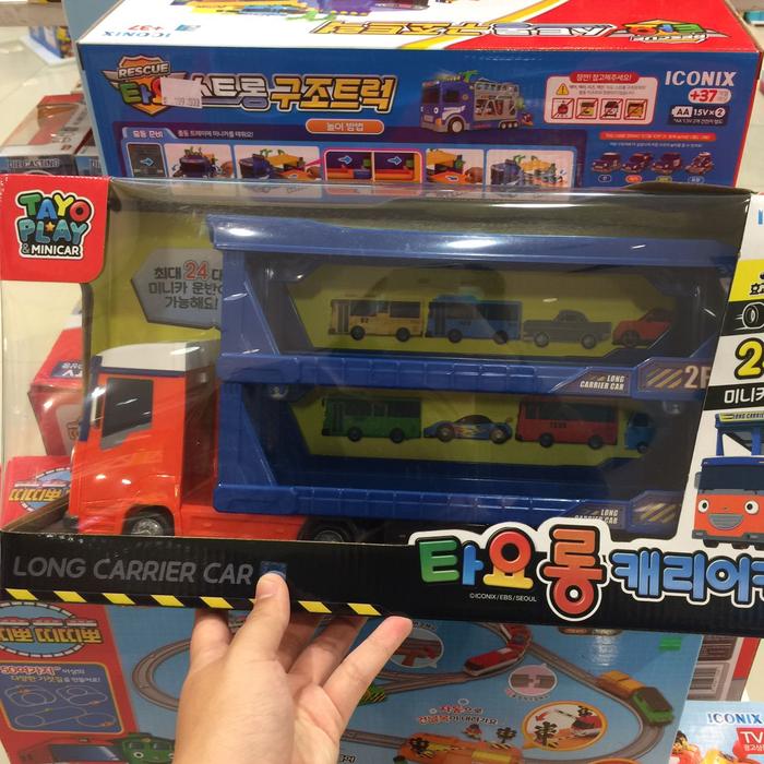Jual Tayo Play Minicar Long Carrier Muat 24 Mobil Original Iconix Korea ...
