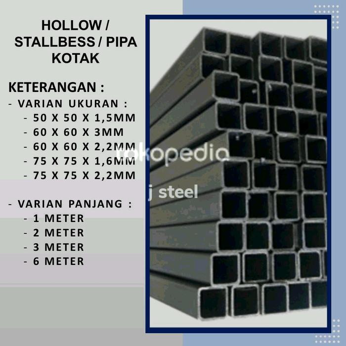 Jual Besi hollow 60 x 60 x 2.2 mm x 1 meter - Kota Tangerang - jsteel ...
