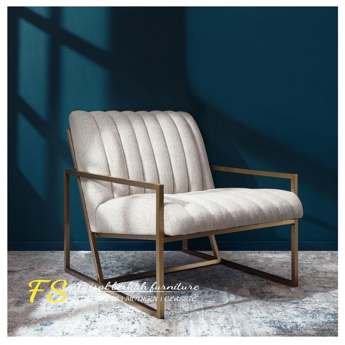 Jual sofa singel modern besi gold,sofa santai besi hollow wing chair ...