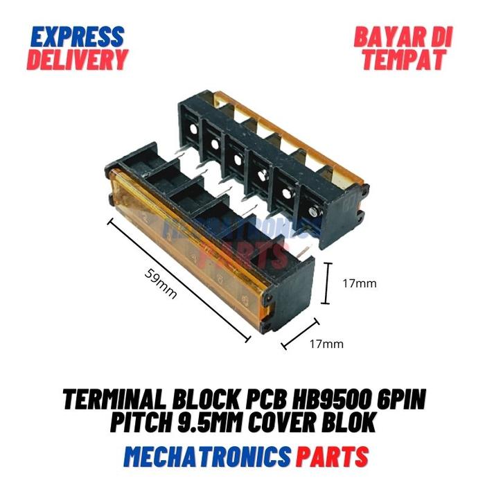 Jual Terminal Block PCB HB9500 6PIN Pitch 9.5mm Cover Blok - Kota ...