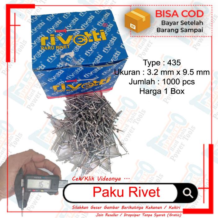 Jual Paku Rifet Ripet Rivet 1 Box Dus Dos Pack Karton Bundel 1000 Pcs ...