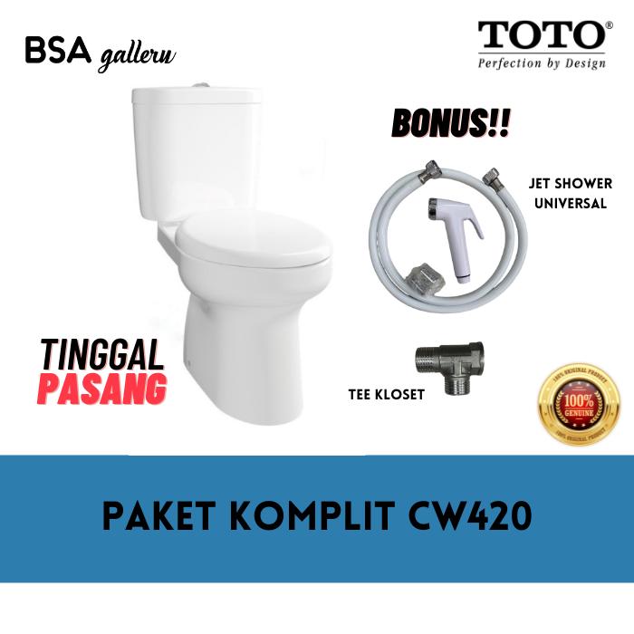 Jual KLOSET DUDUK TOTO CW420J KOMPLIT SET / KLOSET TOTO 420 + JET ...
