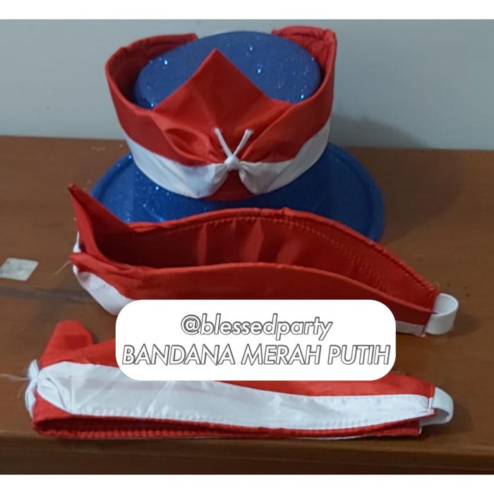 Jual 10 pcsTOPI BANDANA MERAH PUTIH AKSESORIS KEMERDEKAAN 17AGUSTUS ...