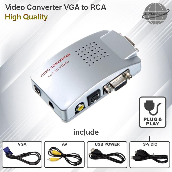 Jual Converter PC VGA Port to Video RCA and SVideo - Converter PC to TV ...