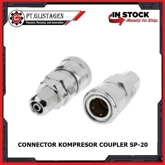 Jual Quick Coupler SP 20 Sambungan Selang Kompresor Recoil Cuk Kopler ...