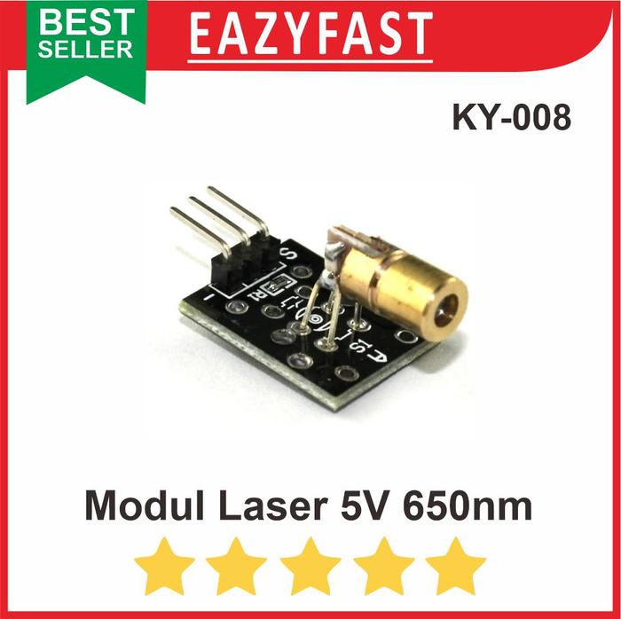 Jual KY-008 Red Laser Diode Transmitter Module 5V 650nm Arduino ...