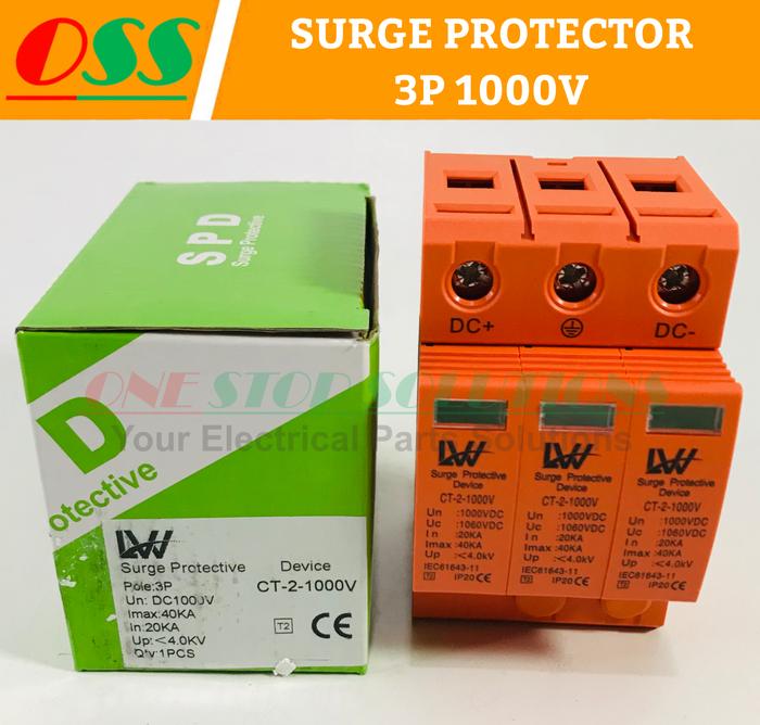 Jual Surge Protection Device Arrest Surge Protector SPD DC 3P 1000V ...