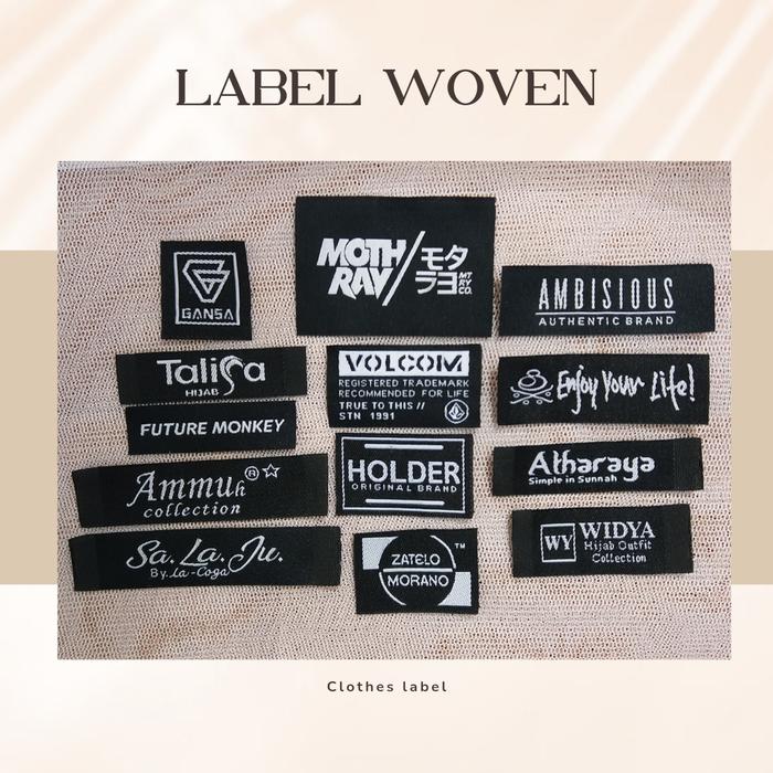 Jual Label Baju/ Label Woven Damask/ Label Rajut/ Label Bordir/ Free ...