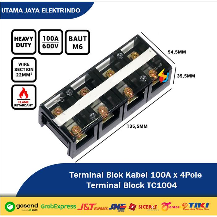 Jual Terminal Blok / Terminal Block TC-1004 4P 100A SHEMSCO - Jakarta ...