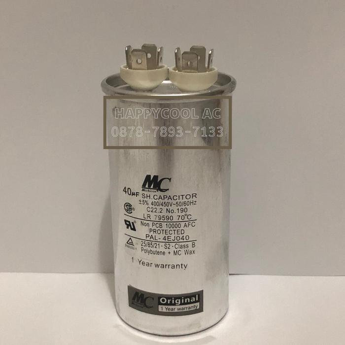 Jual Kapasitor 40 uF Merk MC 2 kaki Capacitor AC 40 mikro - Jakarta ...