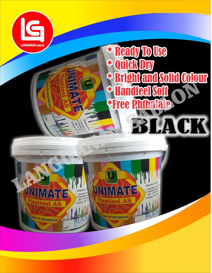 Jual CAT TINTA PASTA SABLON PLASTISOL UNIMATE AS BLACK 1 KG - Kab ...