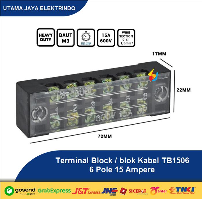 Jual Terminal Blok 6 Pole 15 Ampere TB1506 FORT 1506 - BERKUALITAS - Jakarta Barat - UTAMA JAYA ...