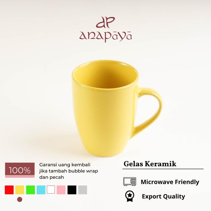 Jual Gelas Mug Cangkir Corel Keramik 11oz 300ml, Warna Polos - Biru ...
