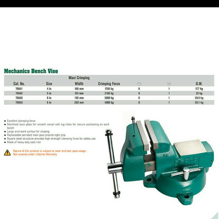 Jual Ragum 6 Inch Mechanics Bench Vice 70843 Sata Tools - Jakarta Barat ...