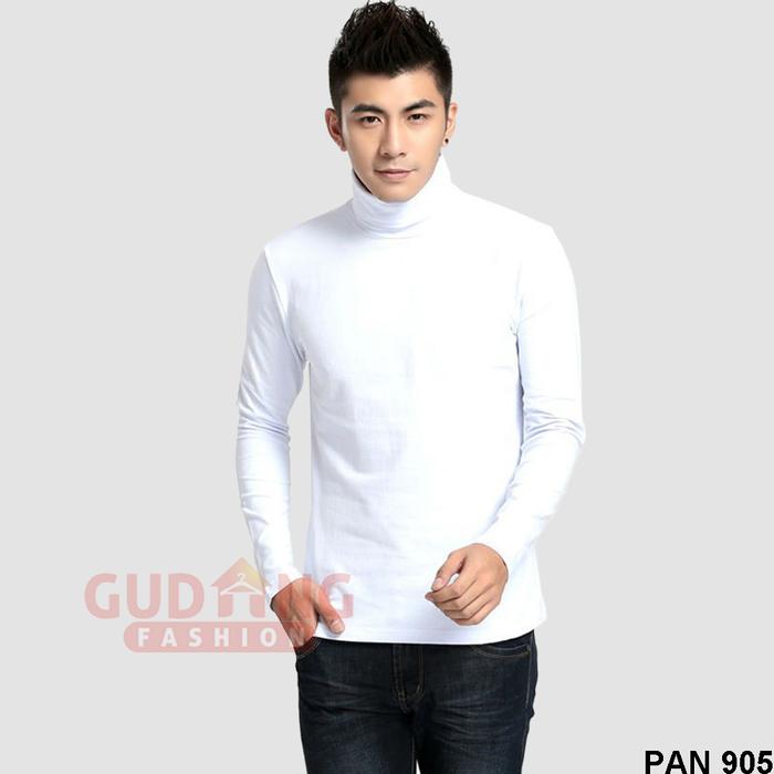 Jual Baju Kaos Turtle Neck Pria Lengan Panjang Longsleeve Distro - Putih, L - Jakarta Barat ...