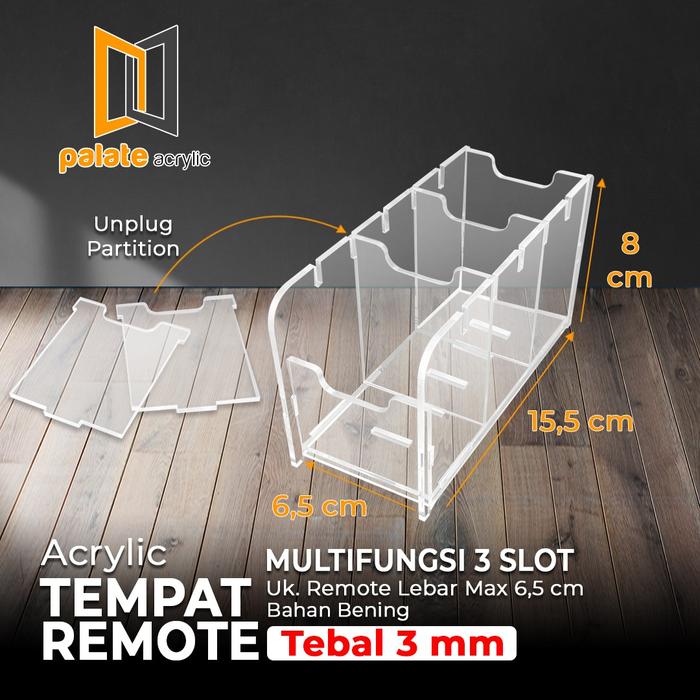 Jual ACRYLIC TEMPAT REMOT / REMOTE / MULTIFUNGSI 3 SLOT - MODEL RAKIT ...