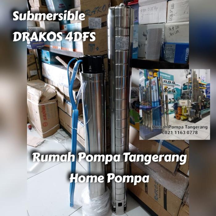 Jual POMPA SATELIT DRAKOS 4HP 3PHASE 4DFS8/18 SUBMERSIBLE DRAKOS ...