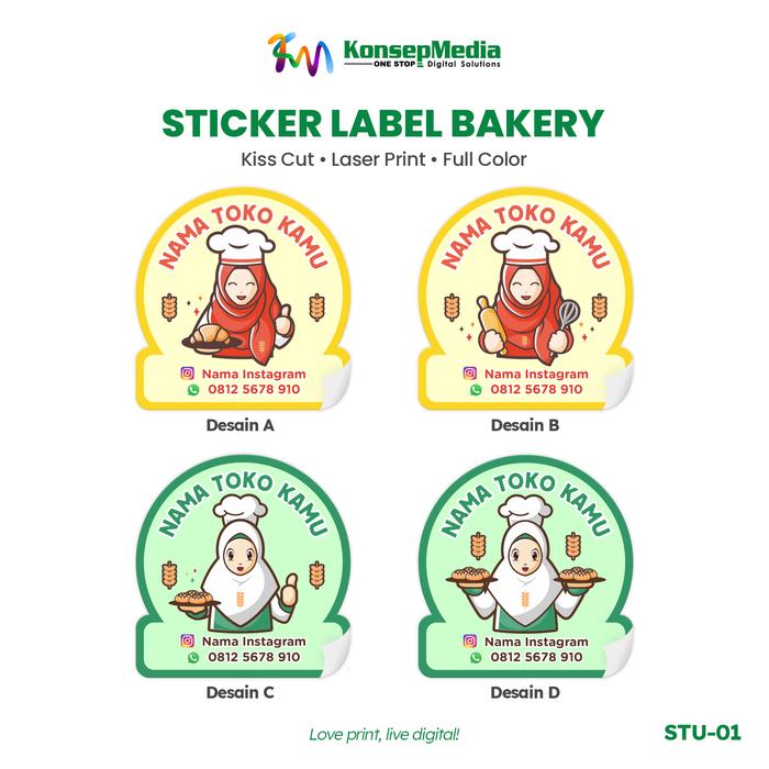 Jual Set Sticker Label Makanan | Stiker Toples Kue Premium | STU-01 ...