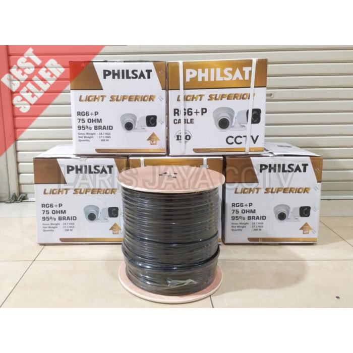 Jual KABEL CCTV COAXIAL RG6 + POWER PHILSAT 300M HITAM - Jakarta Utara - Larisjayacctv | Tokopedia