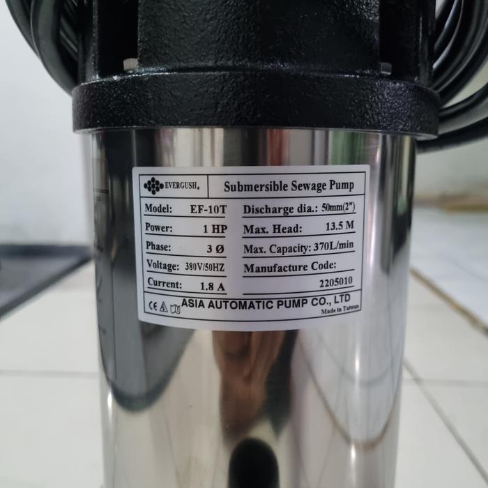 Jual Evergush Submersible Pump / Pompa Celup Model EF-10T Original New ...