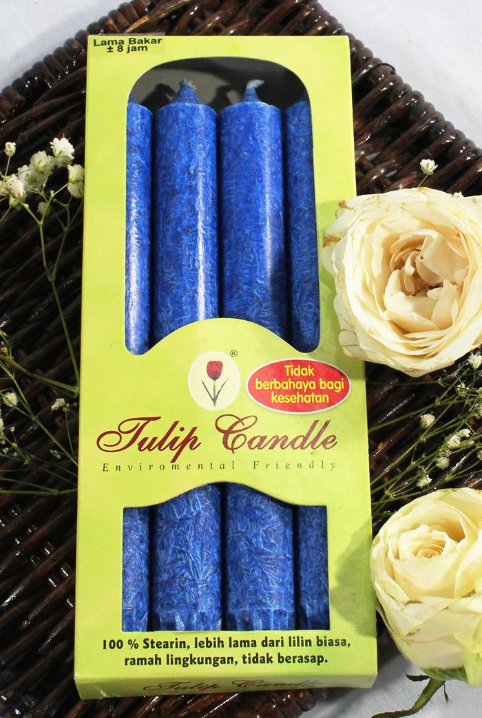 Jual Lilin Stearin Silinder 20 cm - Biru - Jakarta Barat - Tulip Candle ...