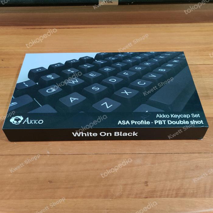Jual Akko WoB White on Black ASA Profile - PBT Double Shot Keycap Set ...