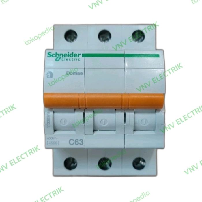 Jual MCB SCHNEIDER DOMAE 3P C63 63A 4.5KA ORIGINAL - Jakarta Pusat - VNV ELECTRIK | Tokopedia