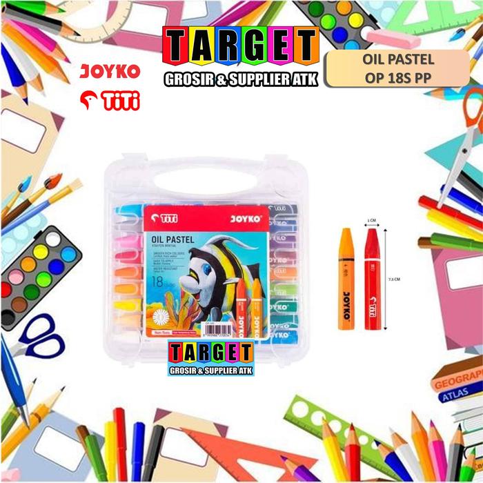 Jual CRAYON JOYKO/KENKO TITI 18 WARNA / OIL PASTEL 18 COLORS /KRAYON ...