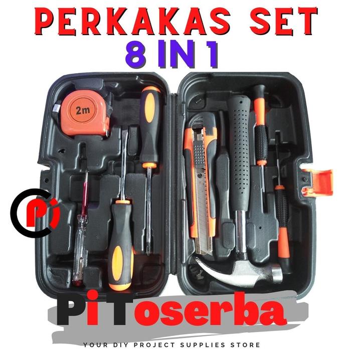 Jual PiWare 8in1 Alat Tool Kit Set Perkakas Rumah Palu Obeng Cutter ...