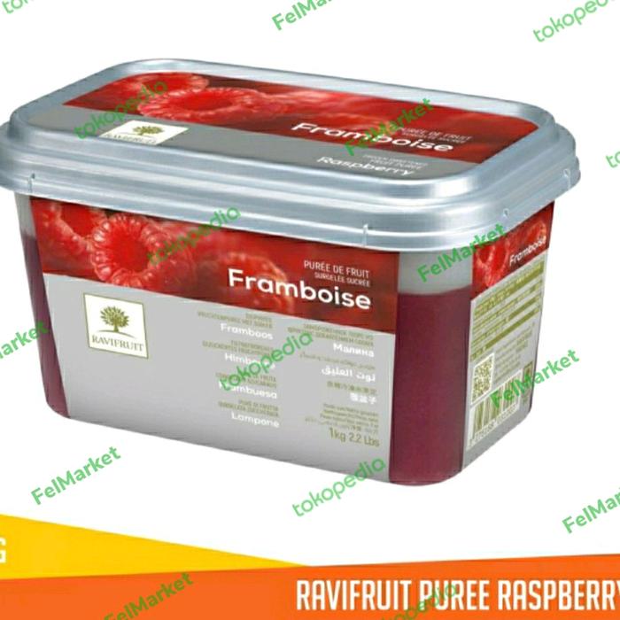 Jual ravifruit raspberry puree | puree buah raspberry frozen | 1 kg ...