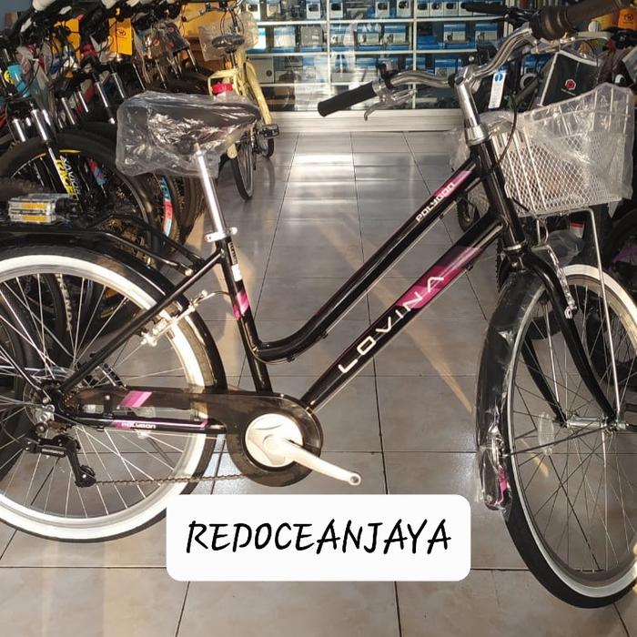 Jual sepeda mini keranjang polygon lovina 26 x 16 city bike black ...