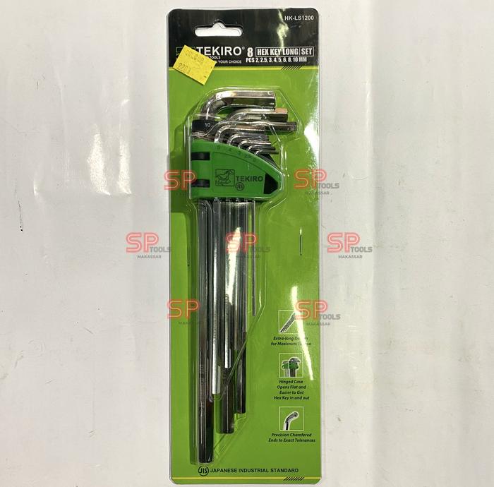 Jual TEKIRO KUNCI L SET 8PCS PANJANG / HEX KEY LONG SET 8 PCS (2-10 mm ...