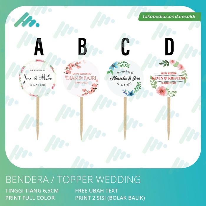 Jual Bendera Wedding / Topper Cake Pernikahan Resepsi Syukuran - desain ...